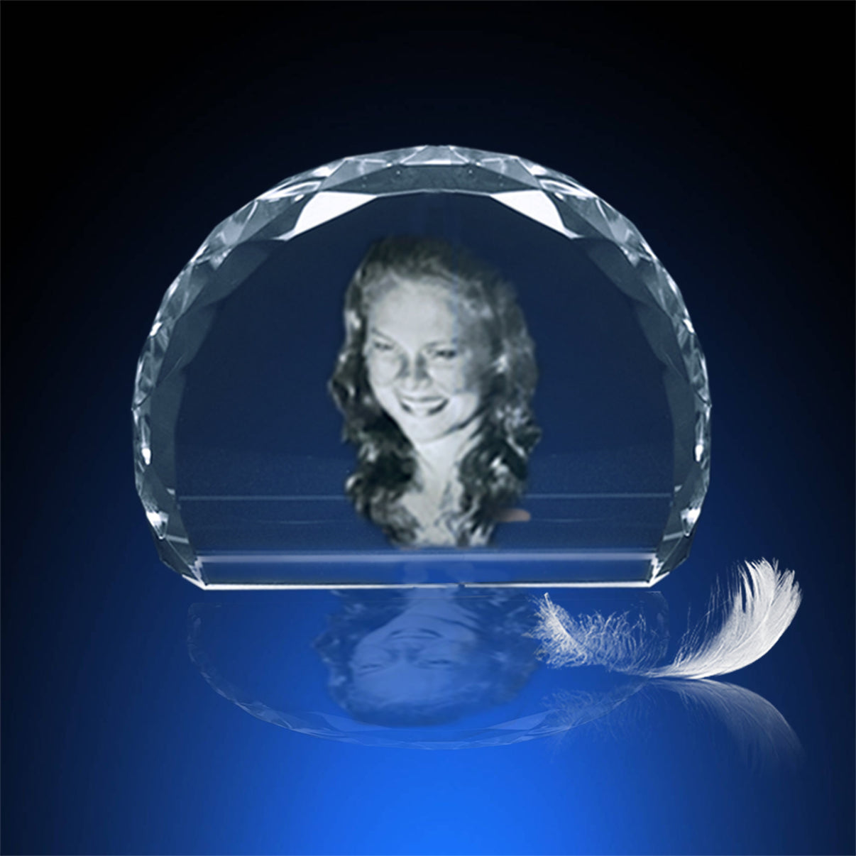 SH83 Semi Circle Facet 3D Crystal (120x90x30mm) – 3D Crystal Studio